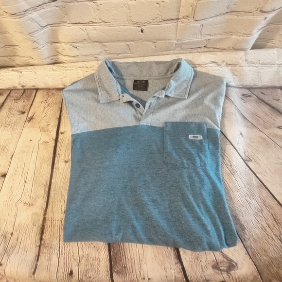 Oakley | Shirts | Oakley Med Blue Color Block Short Sleeve Polo Shirt ...